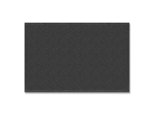 Ecomat Crosshatch Entry Mat Rectangular Charcoal Gray Crush-Resistant ...