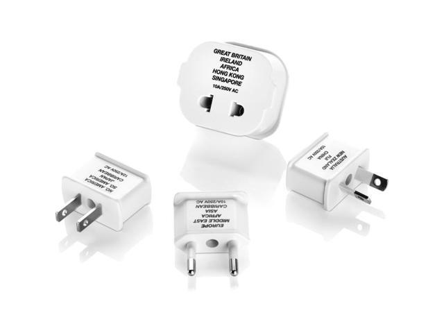 Travel Smart Polarized Adapter Plug 5pc Set - 250 V AC / 10 A, 12 A ...