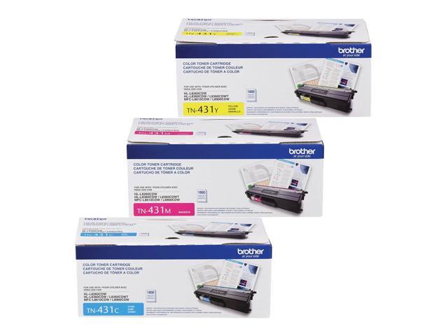 Genuine Brother TN431 C/M/Y Color Toner (3) Pack. Includes (1) each ...