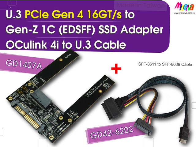 U 3 Pcie 4 0 To Edsff Gen Z 1c Adapter For Intel Dc P4511 E1 S Edsff