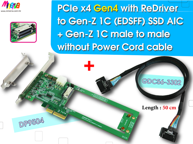 PCIex4 Gen 4 with ReDriver&Hot Swap controllers for EDSFF 1C + Gen-Z 1C ...