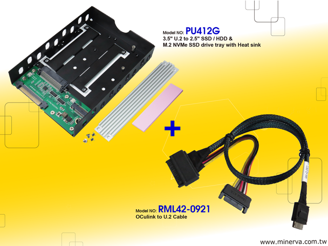 Innocard Internal 3.5" drive tray for 2.5" NVMe SSD or M.2 NVee SSD ...