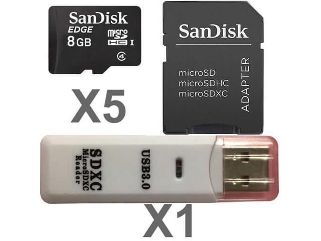 SanDisk 8GB MicroSD Class 4 UHS-1 SDSDQAB-008G Micro SDHC Card (5 Pack ...