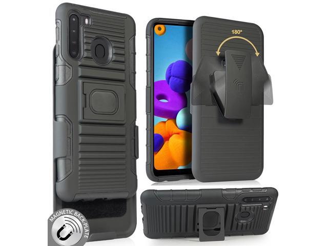 Black Rugged Finger Grip Case Stand and Belt Clip Holster for Samsung ...