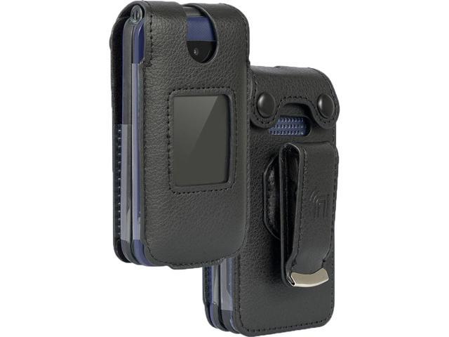 Black Vegan Leather Case Belt Clip for Cingular Flex 2 Phone Debut Flex ...