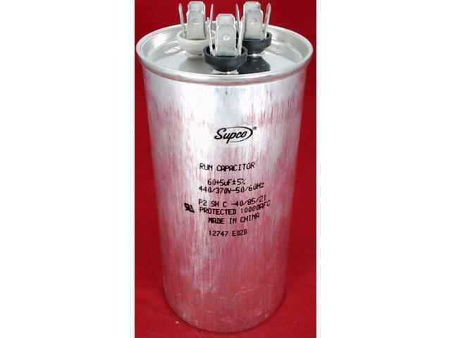 Dual Run Capacitor, Round, 60 + 5 Mfd., 440 Volt, CD60+5X440R - Newegg.com
