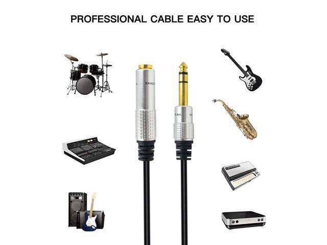 Poyiccot 6.35mm 1/4" inch Stereo Plug Male to 1/4 Female Stereo ...