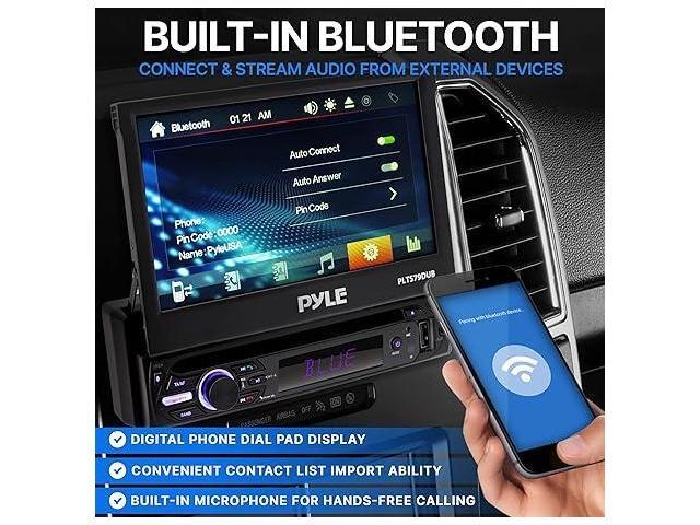 Refurbished: Pyle Car Stereo Video Receiver Multimedia Disc Player BT 7 ...