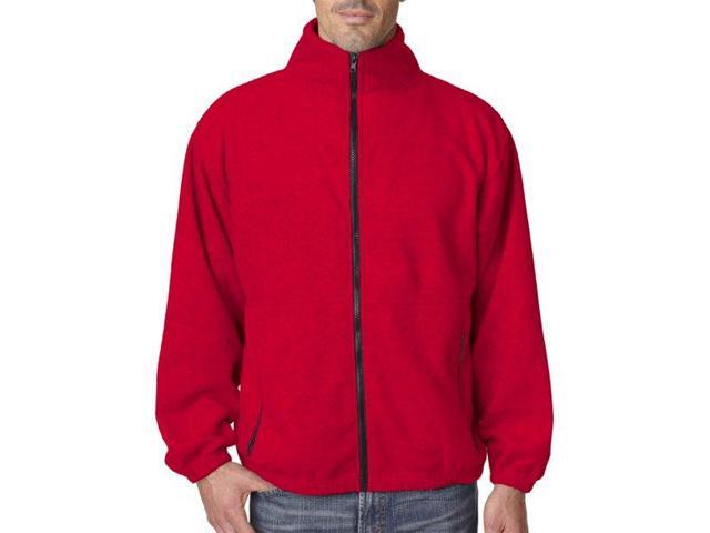 UltraClubs Men's Iceberg Fleece Full-Zip Jacket 8485 Red 5XL - Newegg.com