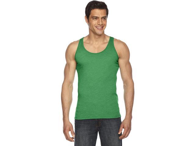 American Apparel BB408W Men's Poly Cotton Tank Top Heather Kelly Green ...