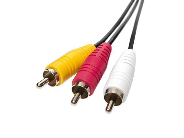 SatelliteSale 3 Male to 3 Male RCA Audio Video AV Composite Cable ...