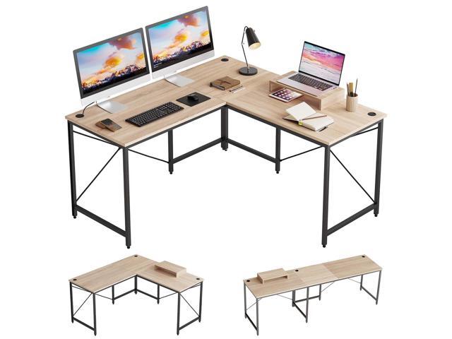 Home office L-Shaped Laptop Desk 95.2'' Computer Two-Person Table ...