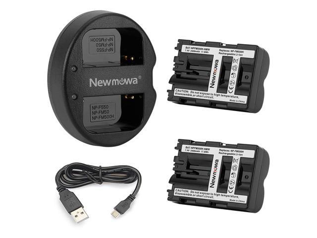 Newmowa NP-FM500H Replacement Battery (2-Pack) and Dual USB Charger Kit for Sony Alpha A57 A58 ...