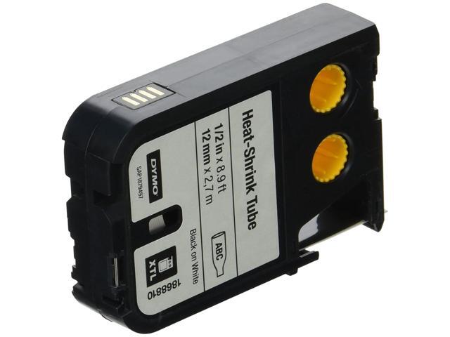 DYMO Heat Shrink Tubes for DYMO XTL Label Makers, Black on White, 1/2 ...