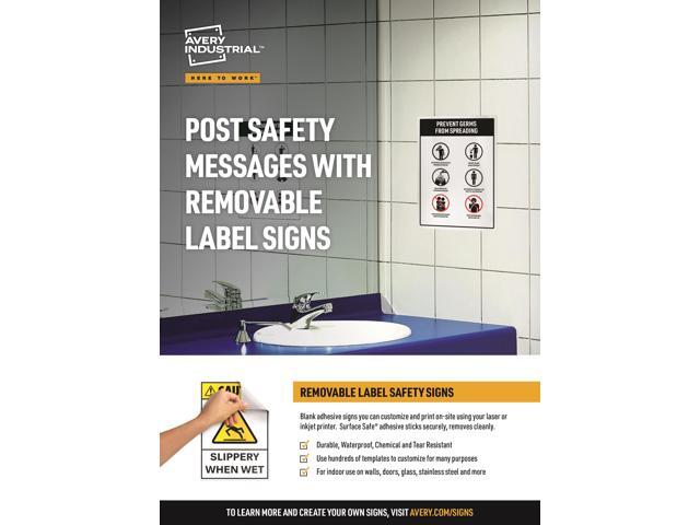 Avery 61514 (7278261514) Surface Safe Sign Labels, 3.50" x 5.00 ...