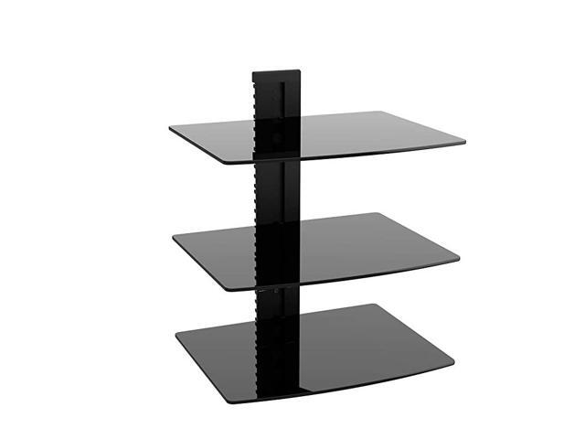 Floating Wall Mounted Shelf with Strengthened Tempered Glasses for DVD ...