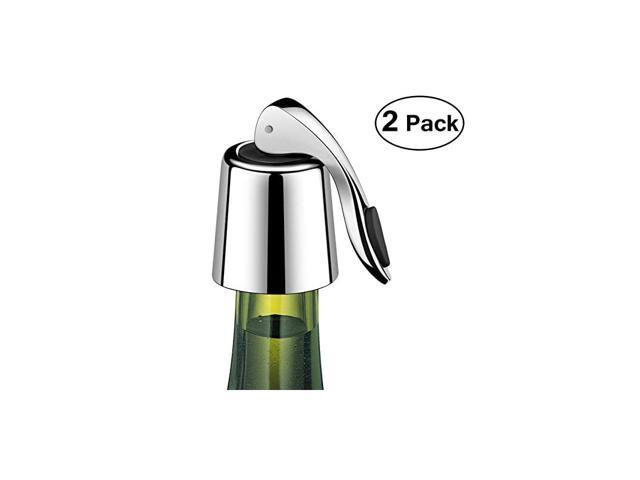 Wine Bottle Stopper Stainless Steel, Wine Bottle Plug with Silicone ...
