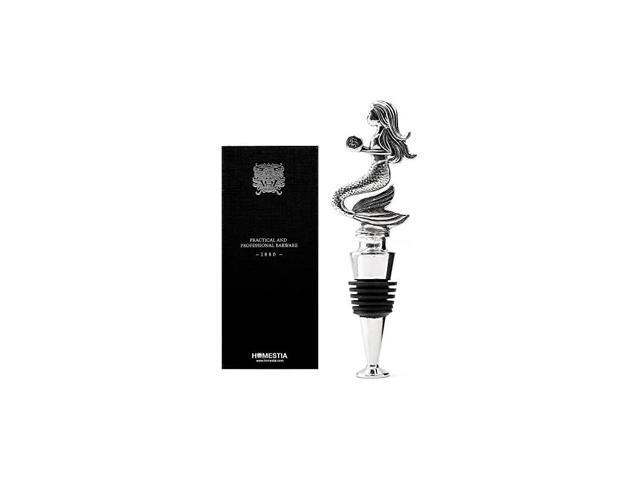 Mermaid Wine Bottle Stopper with Silicone Grip Reusable Beverage Bottle ...