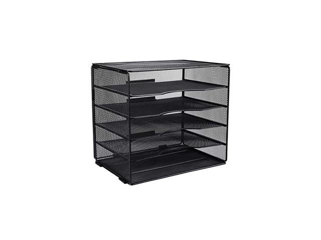 5 Tier Desk File Organizer Mailroom Mail Sorter Paper Letter Trays for ...