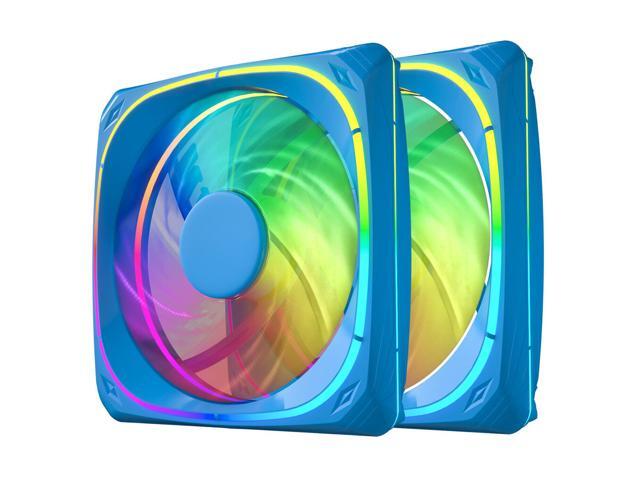Lot 2 Blue Case Fan 120mm Addressable RGB MB Sync PC Cooling Fan ...