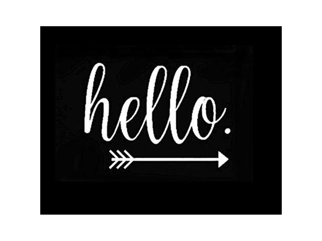 Hello With Arrow Door Décor Large Cci Decal Vinyl Sticker|Cars Trucks ...