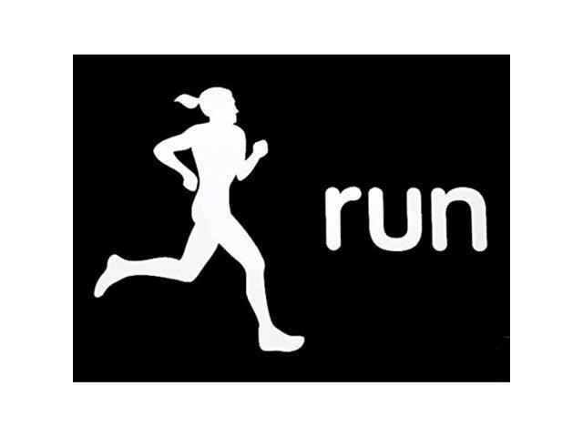 Female Run Decal Vinyl Sticker|Cars Trucks Vans Walls Laptop| White |5. ...
