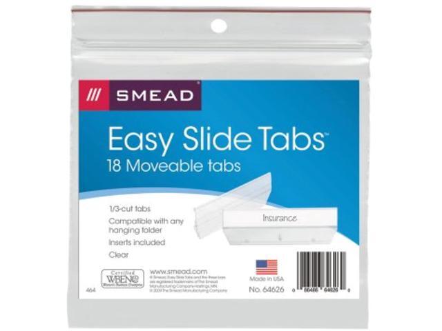 Easy Slide Tab, 1/3-Cut, Clear, 18 Per Pack (64626) - Newegg.com