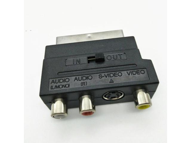 RGB Scart to Composite 3RCA S-Video AV TV Audio Adapter or Video DVD ...