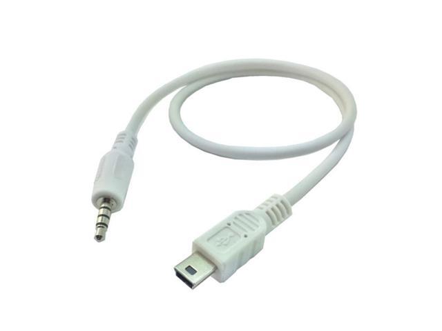 3.5mm Car Hifi AUX Audio Mini USB Cable Cord White For MP3/4 Mini USB ...