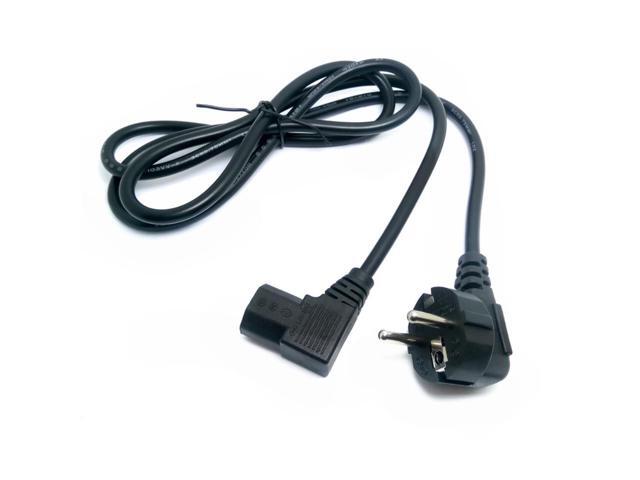1.5M C13 IEC Kettle 90 Degree to European 2 pin Round AC EU Plug Power Cable Lead Cord PC ...