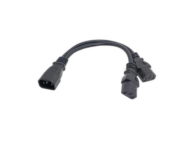 Single C14 to Dual C13 5-13R Short Power Y Type Splitter Adapter ...