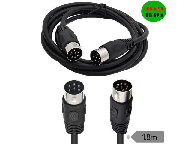 MIDI 8Pin DIN Male to DIN 6PIN Male Audio data signal cable Cable MIDI ...