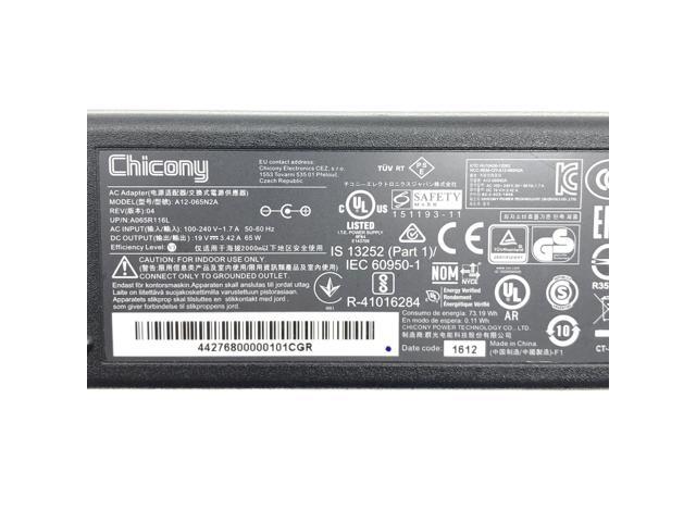 Refurbished: Genuine Chicony A12-065N2A Charger AC Power Adapter For Toshiba Satellite w/Cord ...