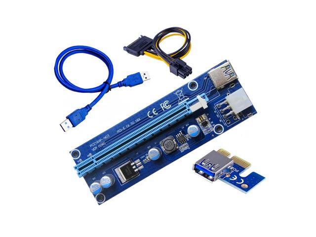 VER006C PCI-E GPU Extender Riser Card 60CM USB 3.0 Cable PCI Express 1X ...