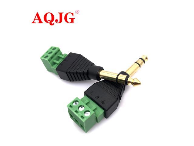 6.35mm Mono TS Male to AV Screw Video Balun Terminal Adapter Converter ...