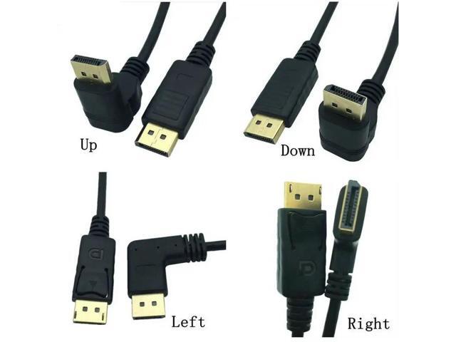 90 Degree DP Cable Up Down Left Right Angled DisplayPort Male to ...