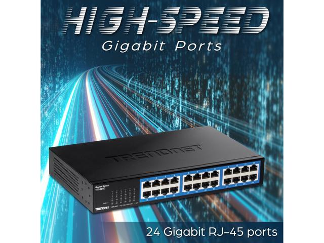 TRENDnet 24-Port Gigabit Desktop Switch, TEG-S25D, 24 x Gigabit RJ-45 Ports, 48Gbps Switching ...
