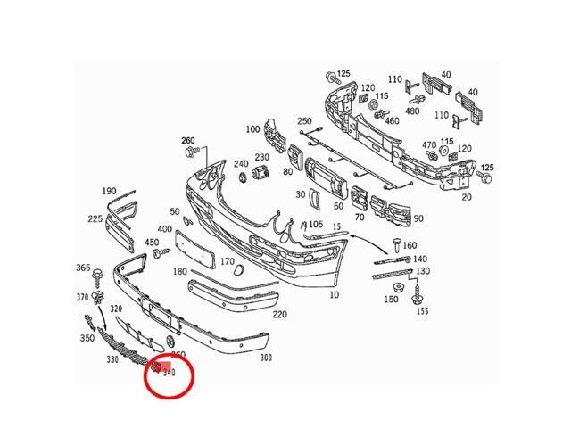 Left & Right Front Bumper Cover Grille For Mercedes-Benz E-Class W210 ...