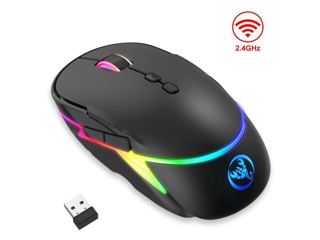 HXSJ T200 2.4G 3200dpi Adjustable 7-Keys RGB Light Wireless Mouse ...