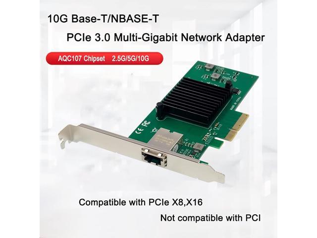 10G PCIe Network Card NIC Adapter with AQC107 Chipset +3ft Cat8 ...