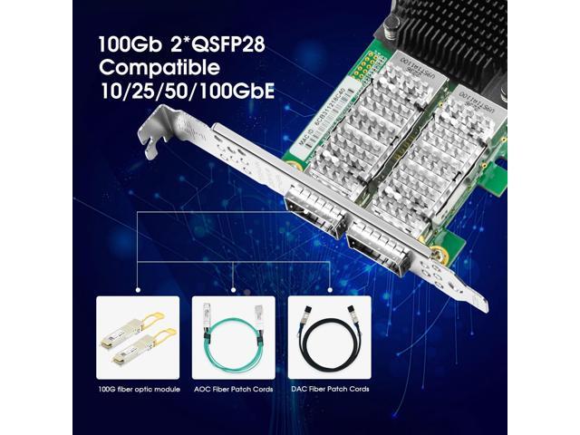 100Gb Network Card with Intel E810-CAM2 Chip,Dual-QSFP28 Ports PCI ...