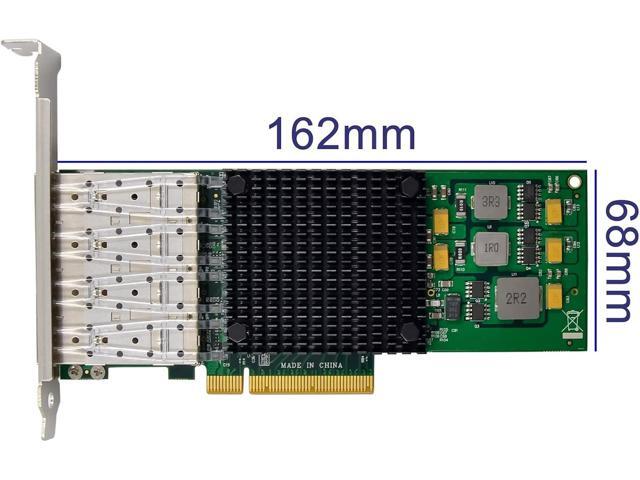 10Gb PCI-e 3.0 X8 NIC Network Card,Quad- SFP+ Port, with Broadcom ...
