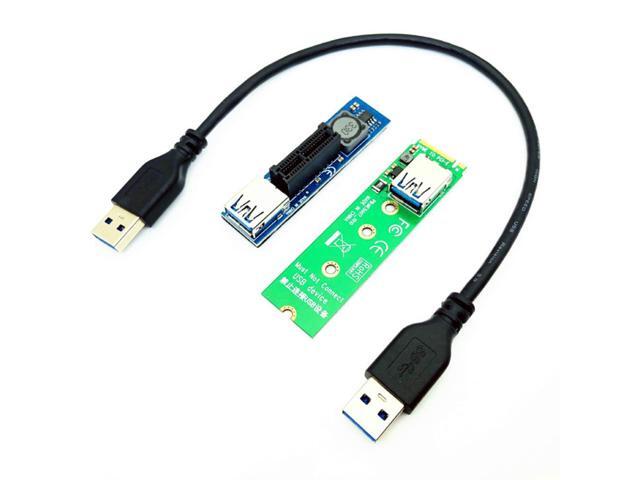PCIE Riser M-Key NVME M.2 to PCI Express X1 Connector Riser Convert ...