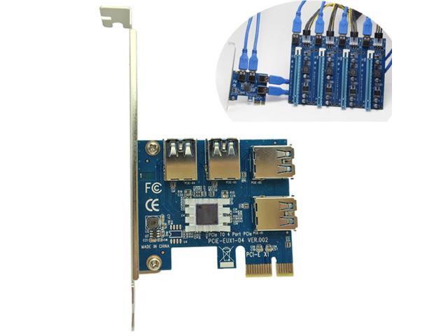 4 Slots PCI-E 1 to 4 PCI Express 16X Slot External Riser Card Adapter ...