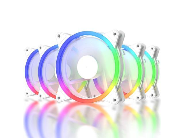 upHere 120mm RGB LED White PC Cooling Fan Ultra Quiet High Airflow for ...