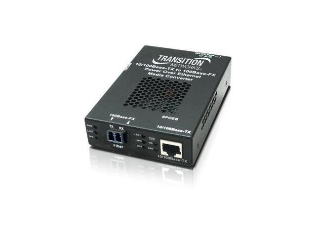 Transition Networks Stand-alone Fast Ethernet PoE Media Converter ...