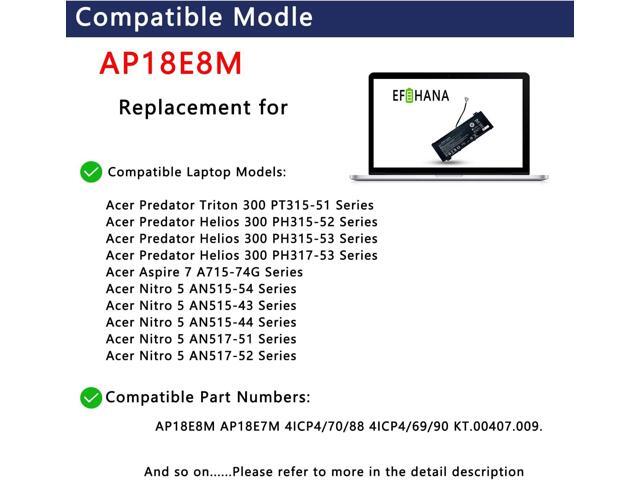 AP18E8M AP18E7M Battery for Acer Nitro 5 AN515-44 AN515-44-R99Q AN515 ...