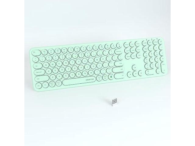 UBOTIE Wireless Green Keyboard, Bluetooth 2.4GHz Dural Mode Connection ...