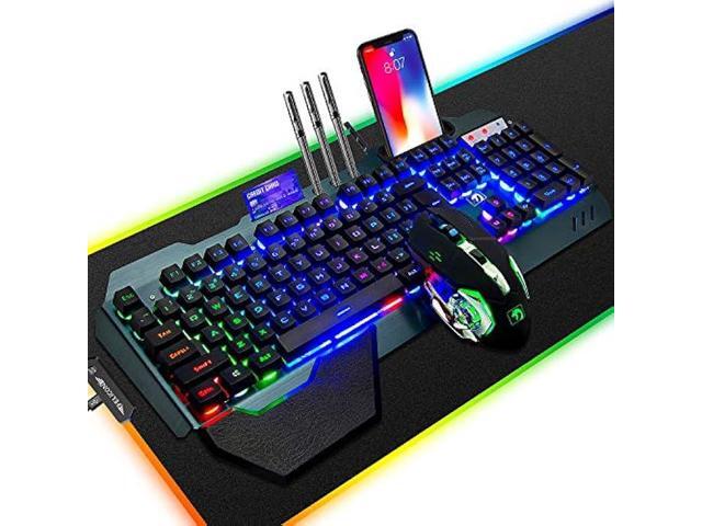 FELiCON Wired Game Keyboard and Mouse Combo, RGB LED Backlit Mechanical ...