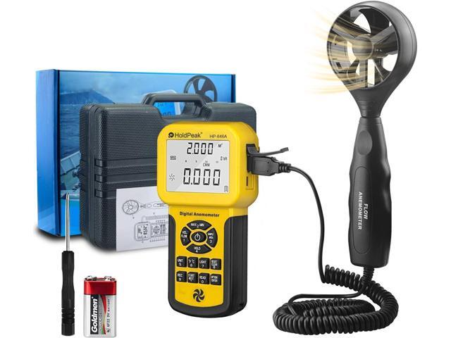 Anemometer Handheld, CFM Airflow Wind Speed Meter 100MPH, Air Flow ...